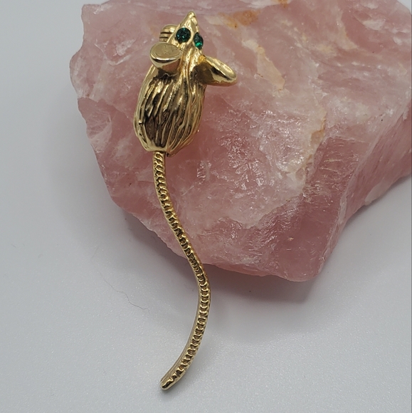 Vantage | Jewelry | Vintage Gold Estate Find Rat Mouse Brooch Moves ...